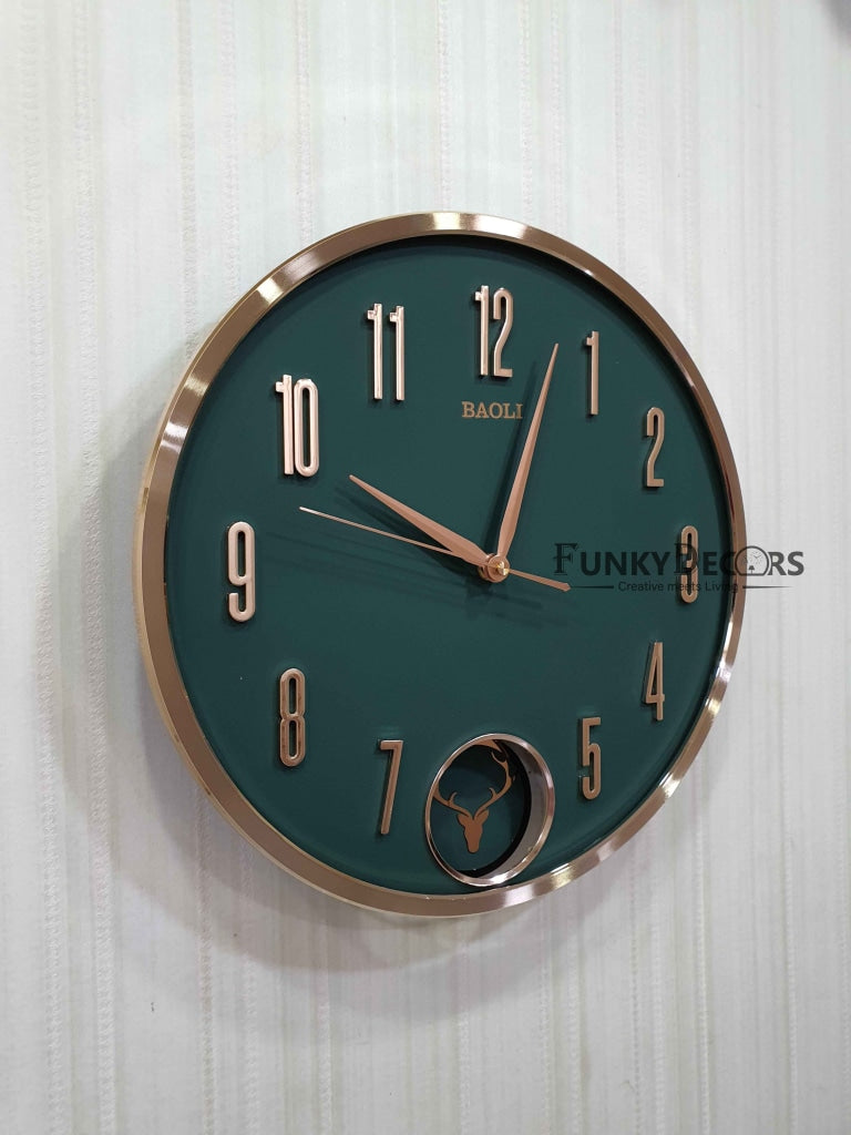 FunkyTradition Multicolor Reindeer Pendulum Wall Clock , Wall Watch